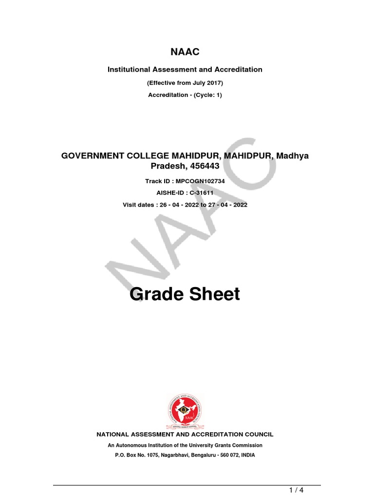 Institutional Grade Sheet | PDF | Curriculum | Learning