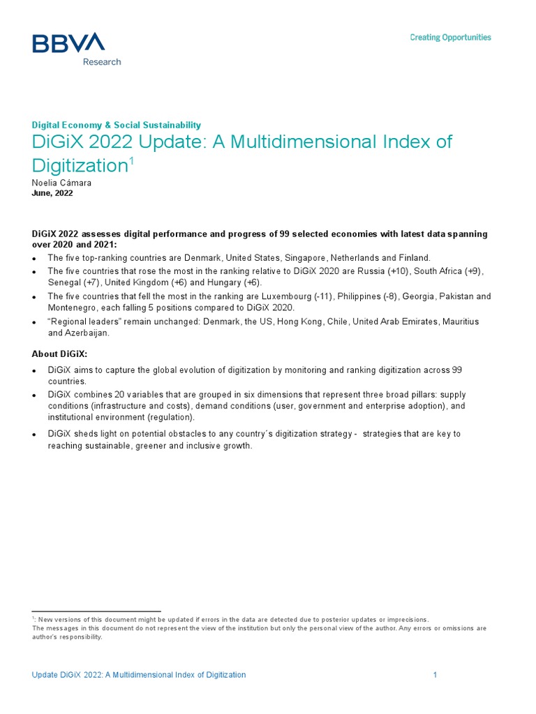 DiGiX 2022 Update A Multidimensional Index of Digitization | PDF ...