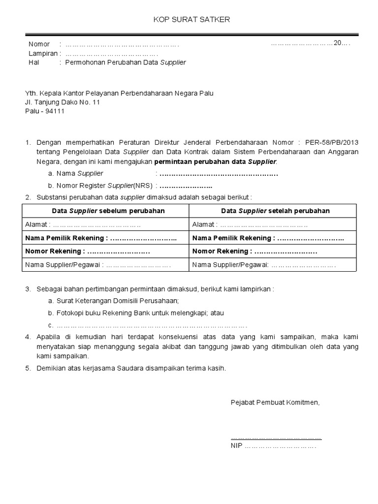 Perubahan Supplier | PDF