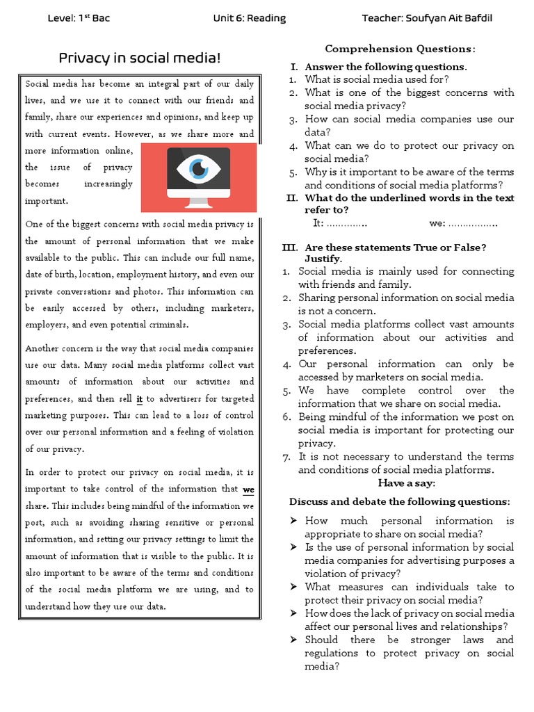 Social Media Privacy Concerns Explained | PDF | Privacy | Social Media