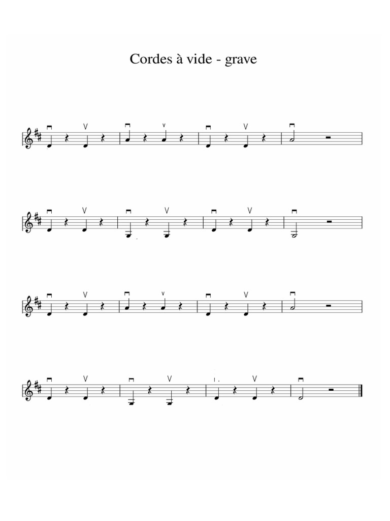 Partition Violon Cordes À Vide Grave | PDF