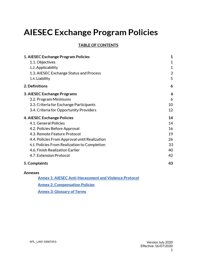 EP An AEPP AIESEC+Exchange Programme Policies | PDF | Internship | Job Hunting