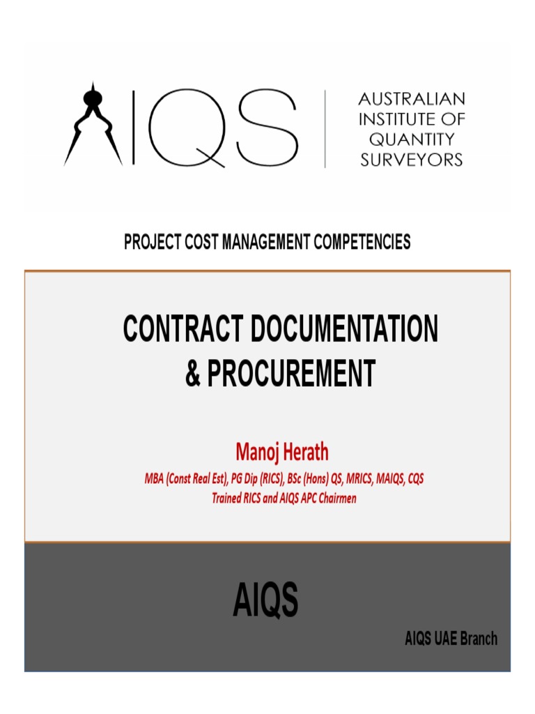 AIQS UAE: Project Cost Management Guide | PDF | Procurement | Business