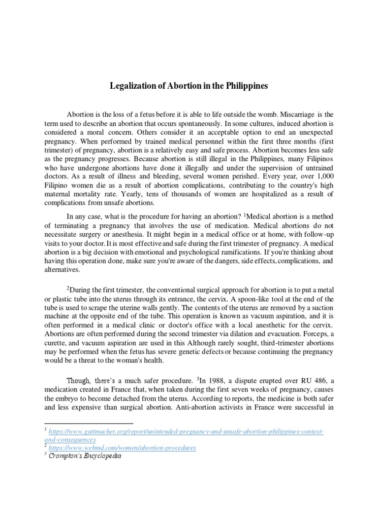 Legalization of Abortion in The Philippines | PDF | Abortion | Methods ...
