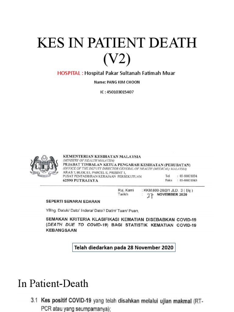 Laporan Kematian Pang Kim Choon | PDF | Pneumonia | Diseases And Disorders