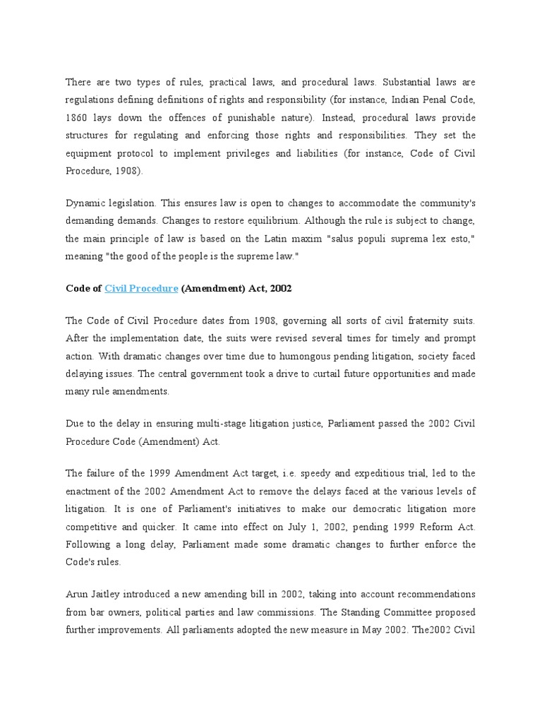 Civil Procedure: Code of (Amendment) Act, 2002 | PDF | Judgment (Law ...