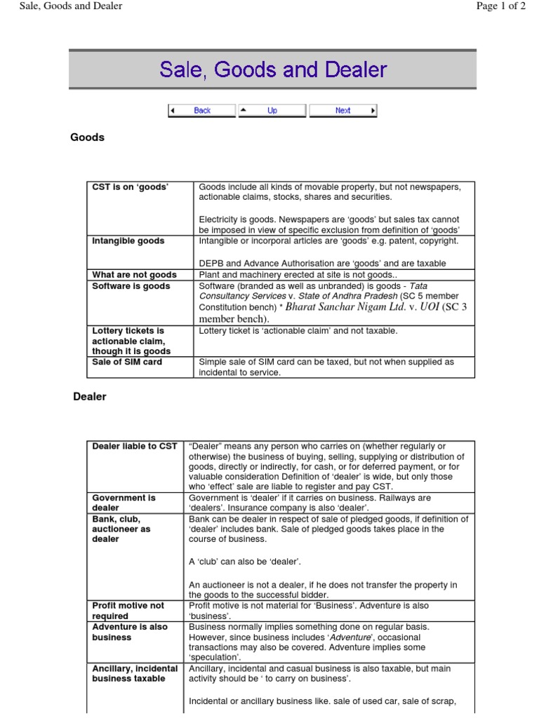 Understanding CST and Dealer Definitions | PDF | Sales | Value Added Tax