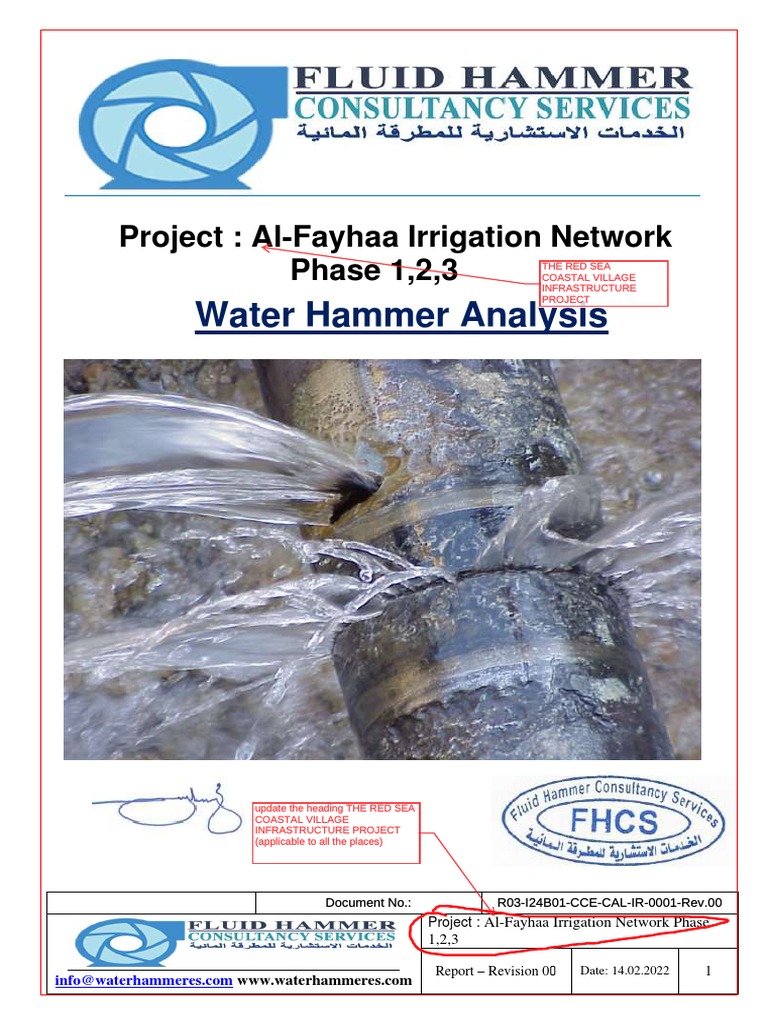 Water Hammer Analysis for Irrigation Network | PDF | Fluid Dynamics | Pump