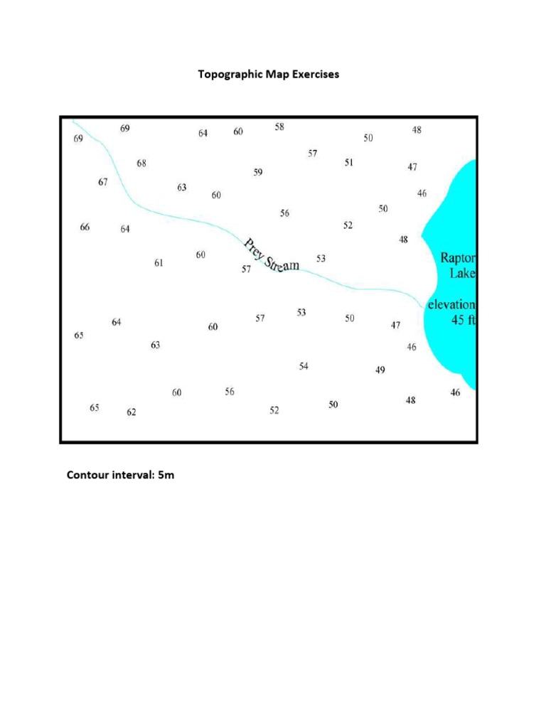 Topographic Map Exercises | PDF