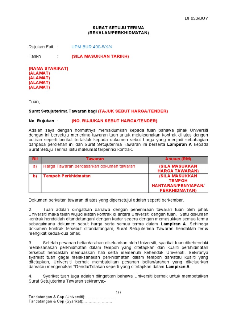 20180706125458df020-Format SST Perkhidmatan Dengan Kontrak | PDF
