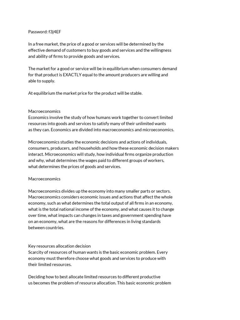 Economics Notes | PDF | Economic Equilibrium | Demand
