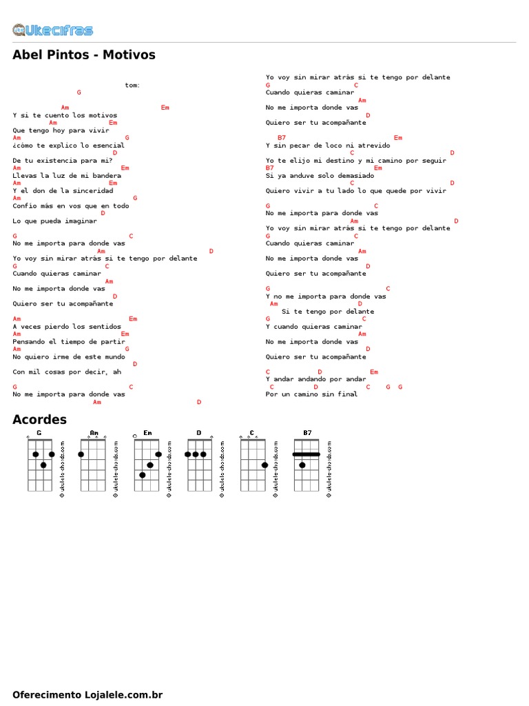 Abel Pintos - Motivos (Uke Cifras) | PDF