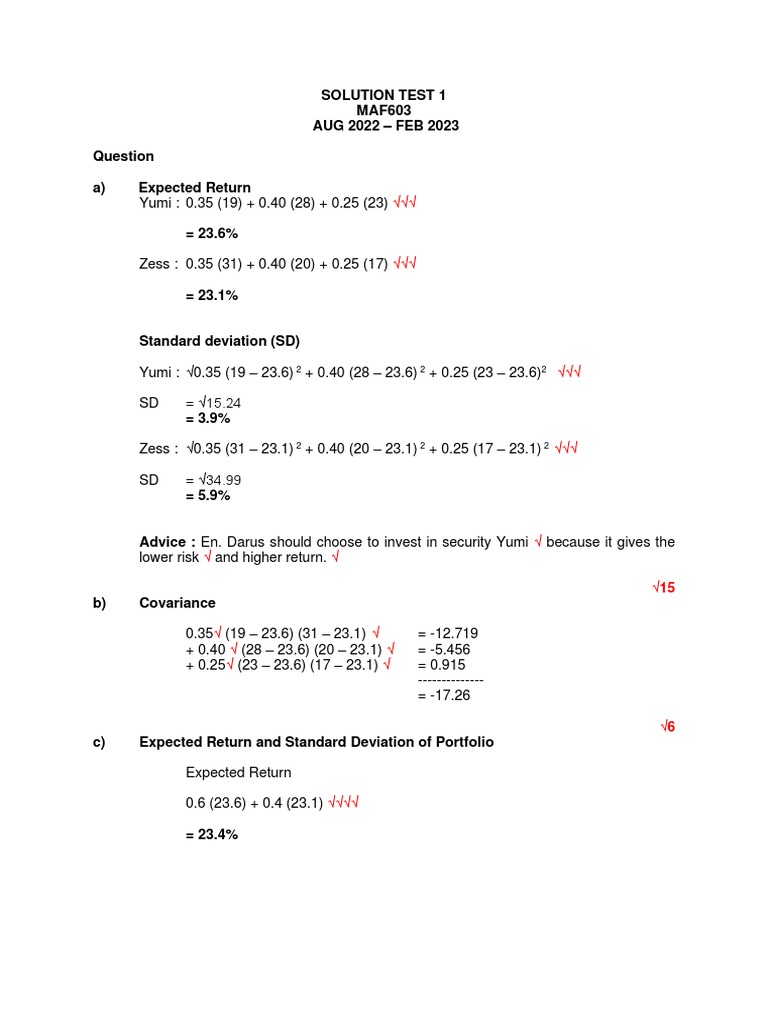 Investment Analysis: Yumi vs. Zess | PDF | Capital Asset Pricing Model ...