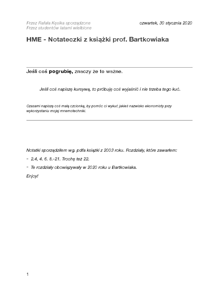 HME Bartkowiak Skrypt Kęsika | PDF