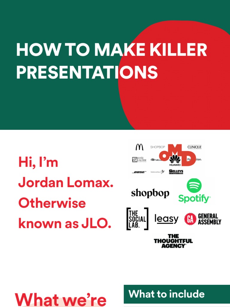 How To Make Killer Presentations | Download Free PDF | Streaming Media | Spotify