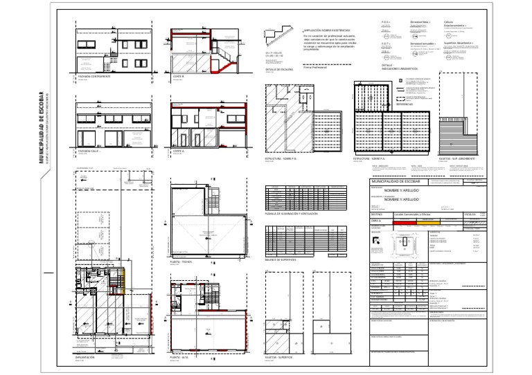 Ejemplo Plano Permiso de Obra (Ampliaci N) Municipalidad Escobar | PDF | Ingeniería de ...