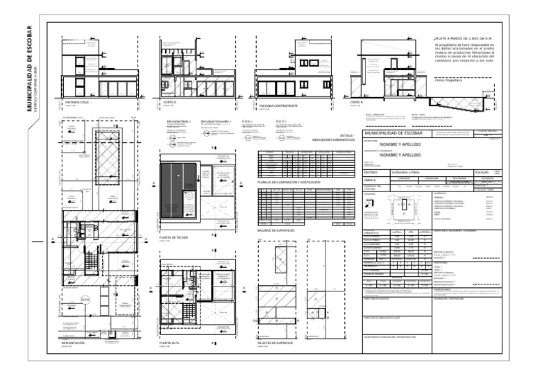 Ejemplo Plano Conforme A Obra Municipalidad Escobar | PDF | Ingeniería de Edificación ...