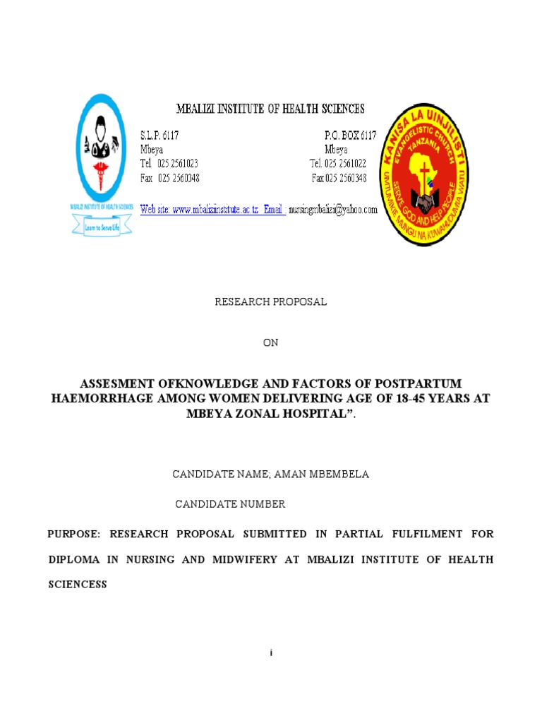 Aman Mbembela Proposal | PDF | Maternal Death | Childbirth