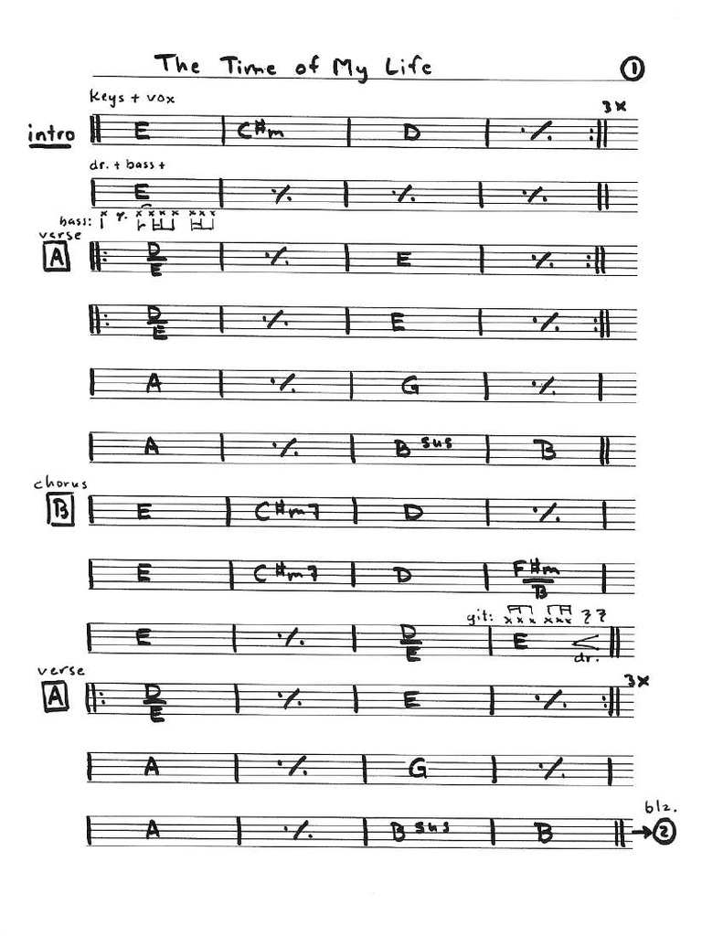 The Time of My Life (Chords) v2 | PDF