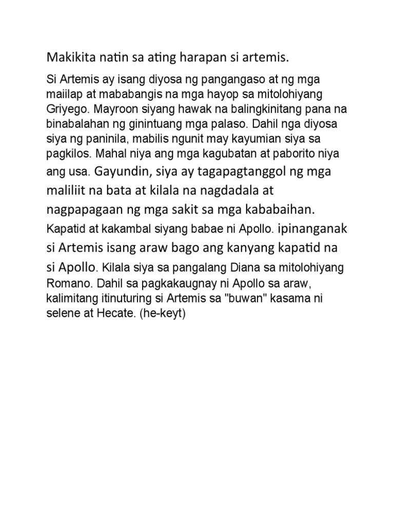 Script Filipino Artemis | PDF