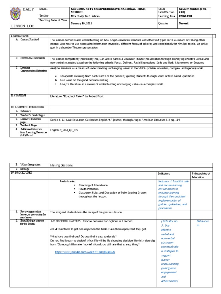 Co2 - Road Not Taken | PDF | Learning | Reading Comprehension