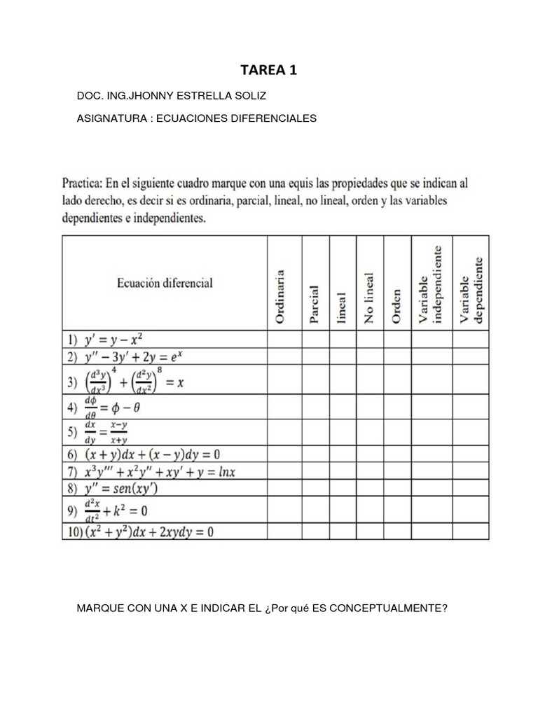 Tarea 1 y Tarea 2 Edo Ii 2023 | PDF | Ecuaciones | Ecuaciones diferenciales