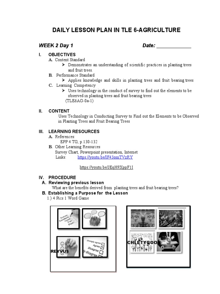 Grade 6 DLP - TLE - Agriculture - Week 2 | Download Free PDF | Lesson ...
