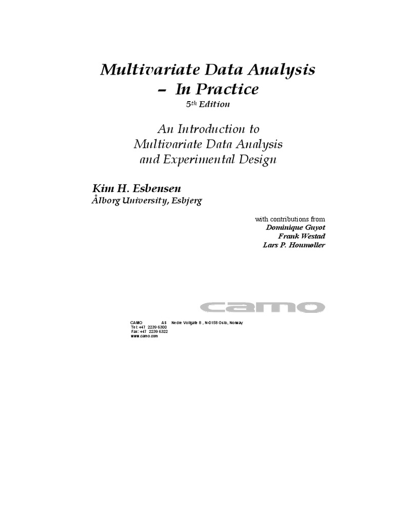 Multivariate Data Analysis | PDF | Principal Component Analysis ...
