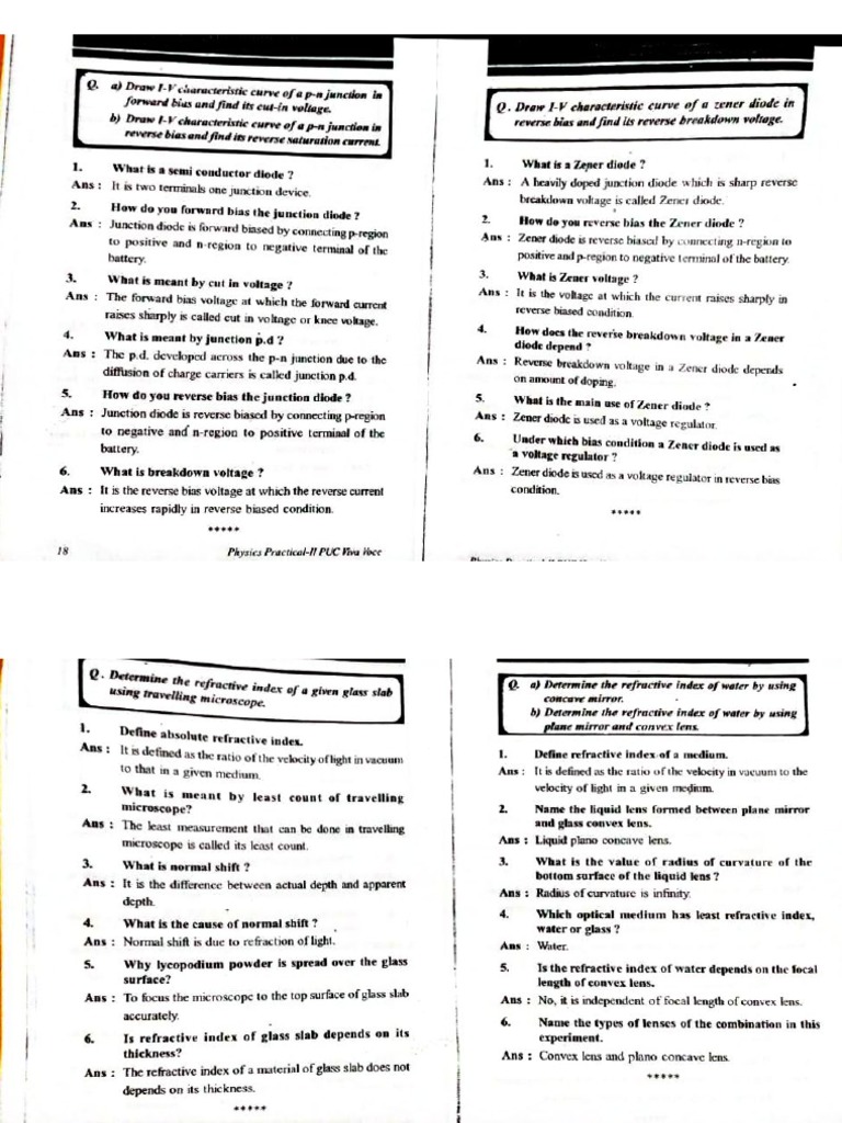2nd Puc Viva Questions For Practical | PDF