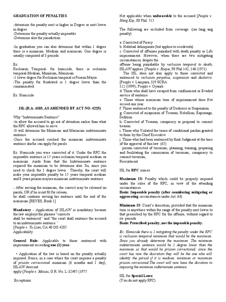 GRADUATION OF PENALTIES and Probation Reviewer | PDF | Probation ...