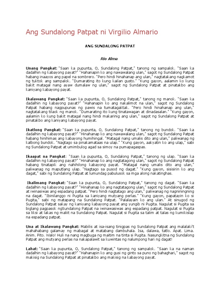 Ang Sundalong Patpat Ni Virgilio Almario | PDF
