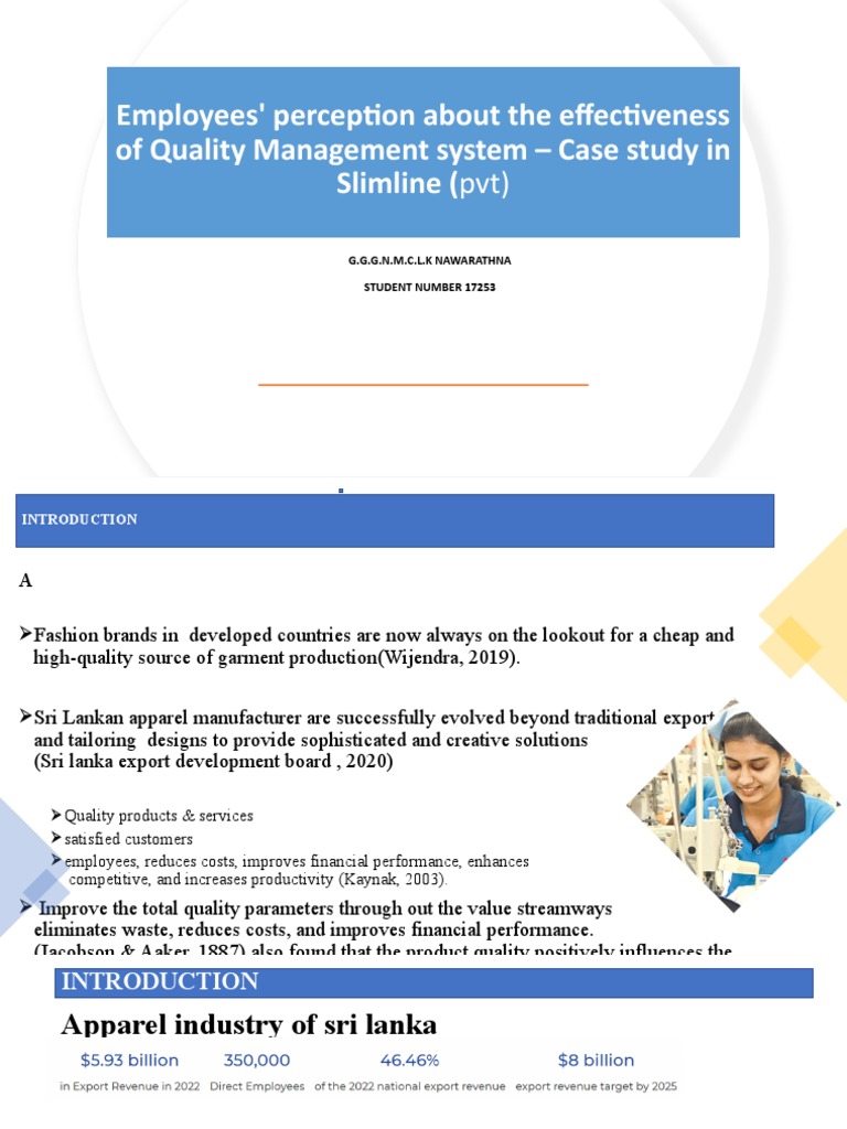 Assessing Employees' Perceptions of Quality Management Systems: A Case ...