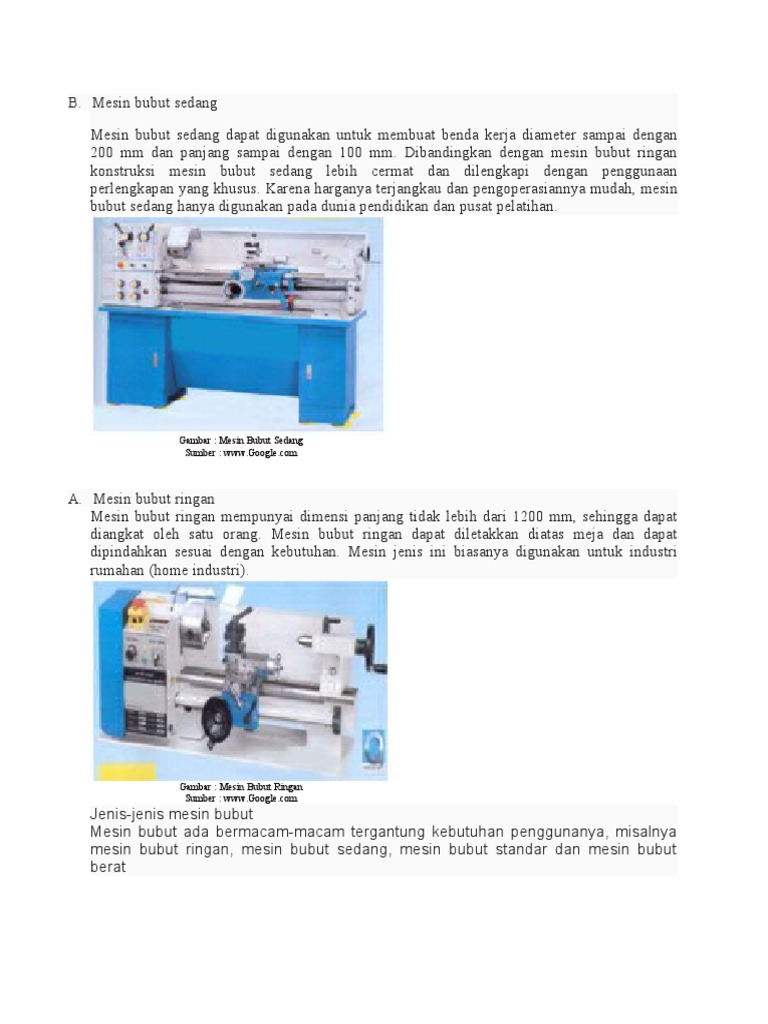 Jenis Jenis Mesin Bubut | PDF