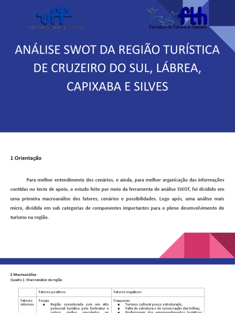 Análise SWOT do Turismo em Cruzeiro do Sul | PDF | Turismo | Análise SWOT
