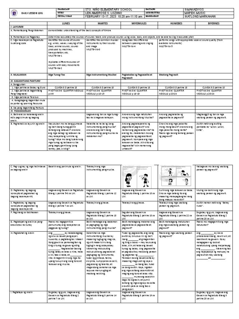 q3 Week 1 Mapeh Music | PDF