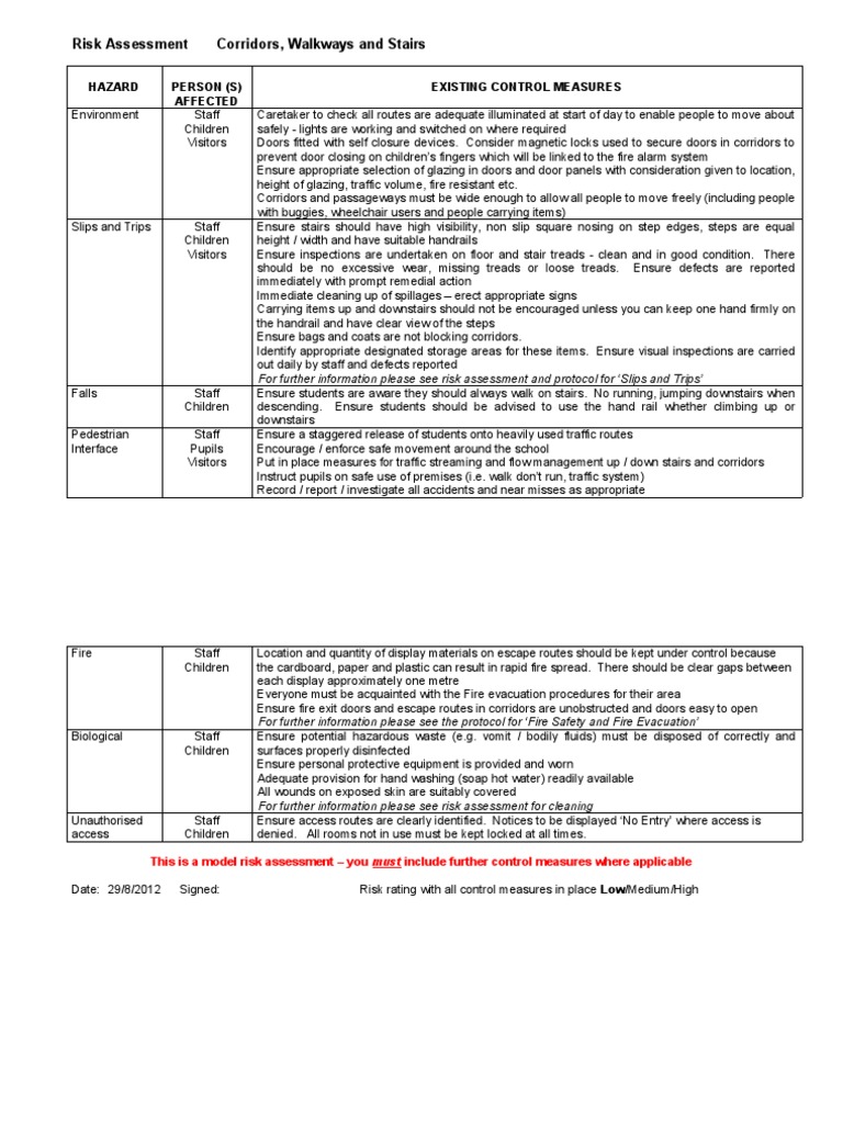 Corridors and StairsRA | PDF | Stairs | Risk Assessment
