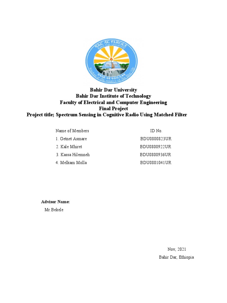 Finall Project | PDF | Cognitive Radio | Wireless Ad Hoc Network