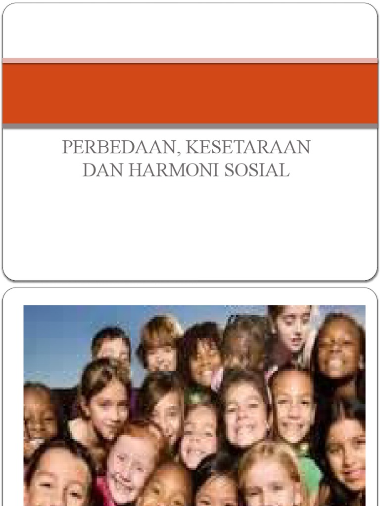 Perbedaan, Kesetaraan Dan Harmoni Sosial | PDF