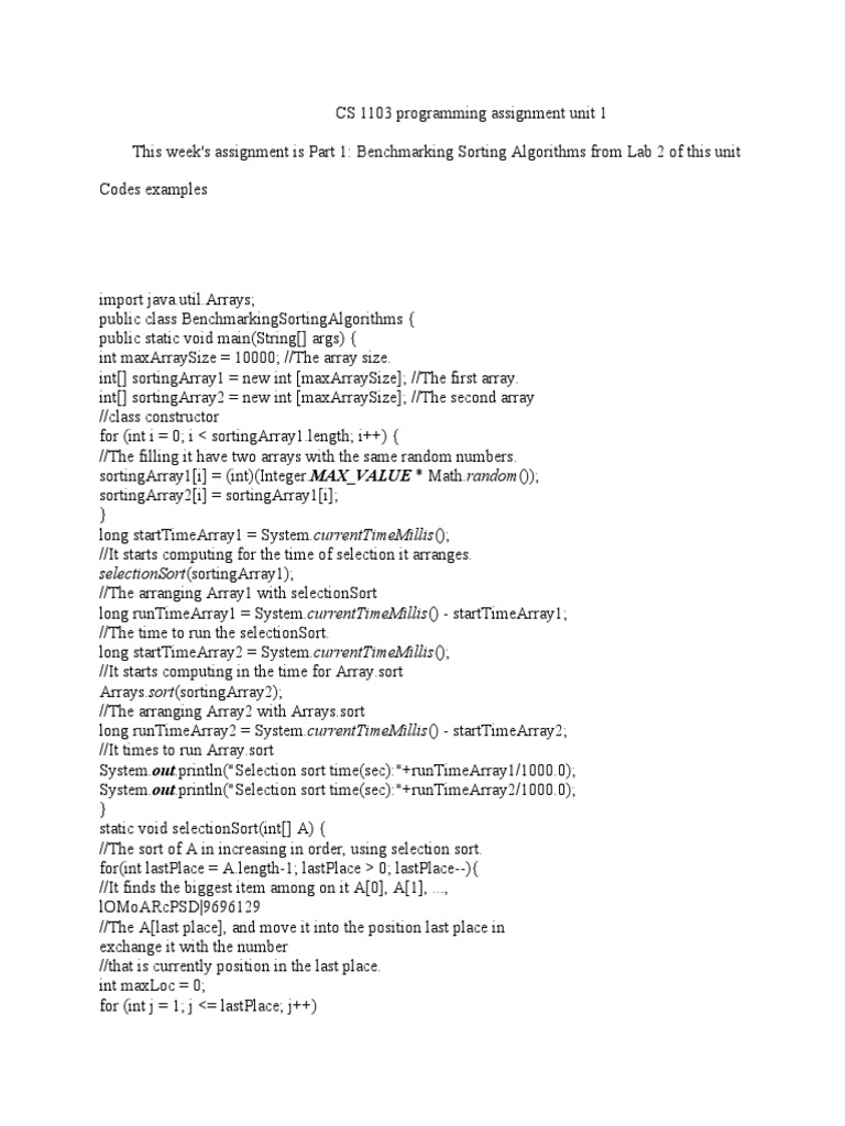 CS 1103 Programming Assignment Unit 1 | PDF