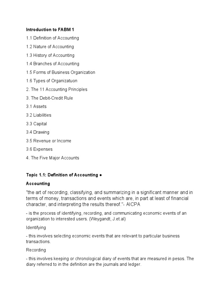 Introduction to Financial Accounting | PDF | Debits And Credits ...