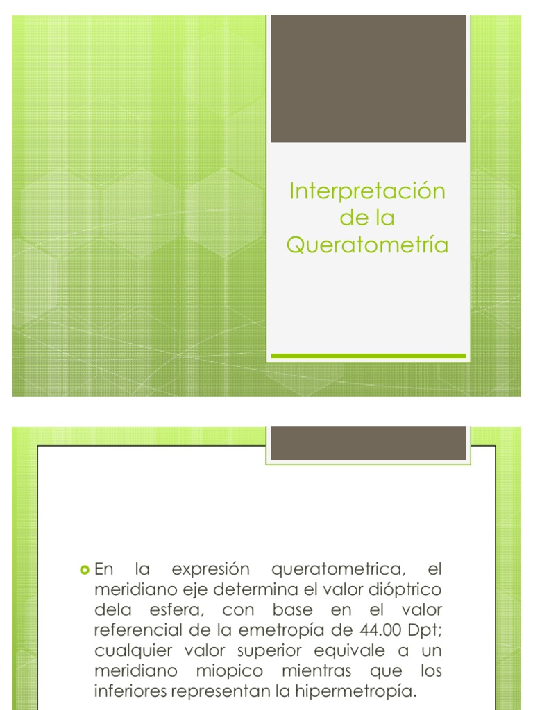 Interpretación de La Queratometría | PDF