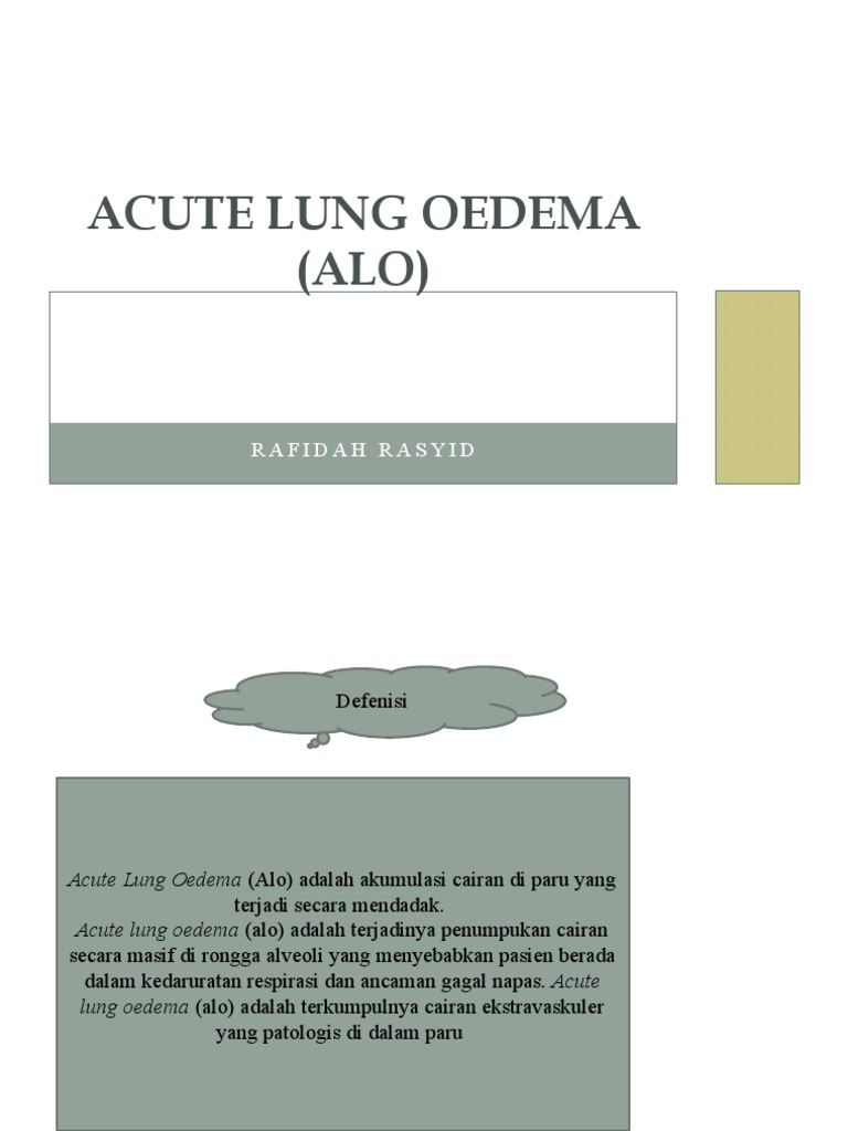 Acute Lung Oedema (Alo) PPT FIDA | PDF