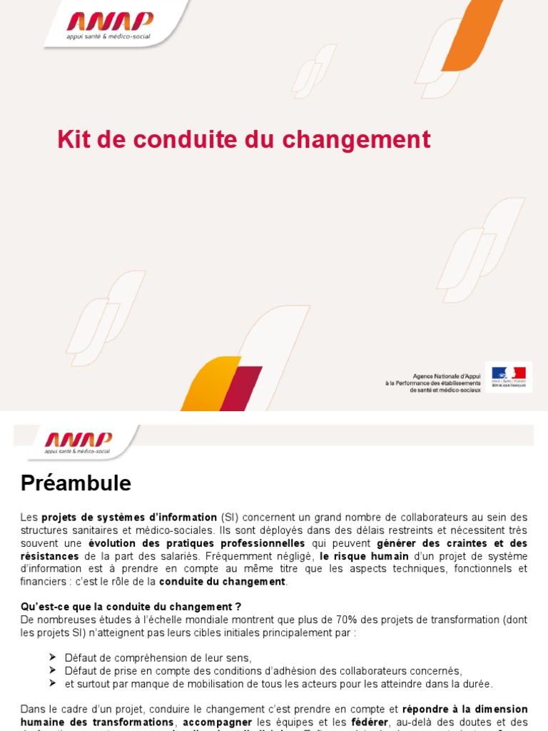ANAP-Kit Accompagner Le Changement | PDF | Gestion de projet | Analyse SWOT