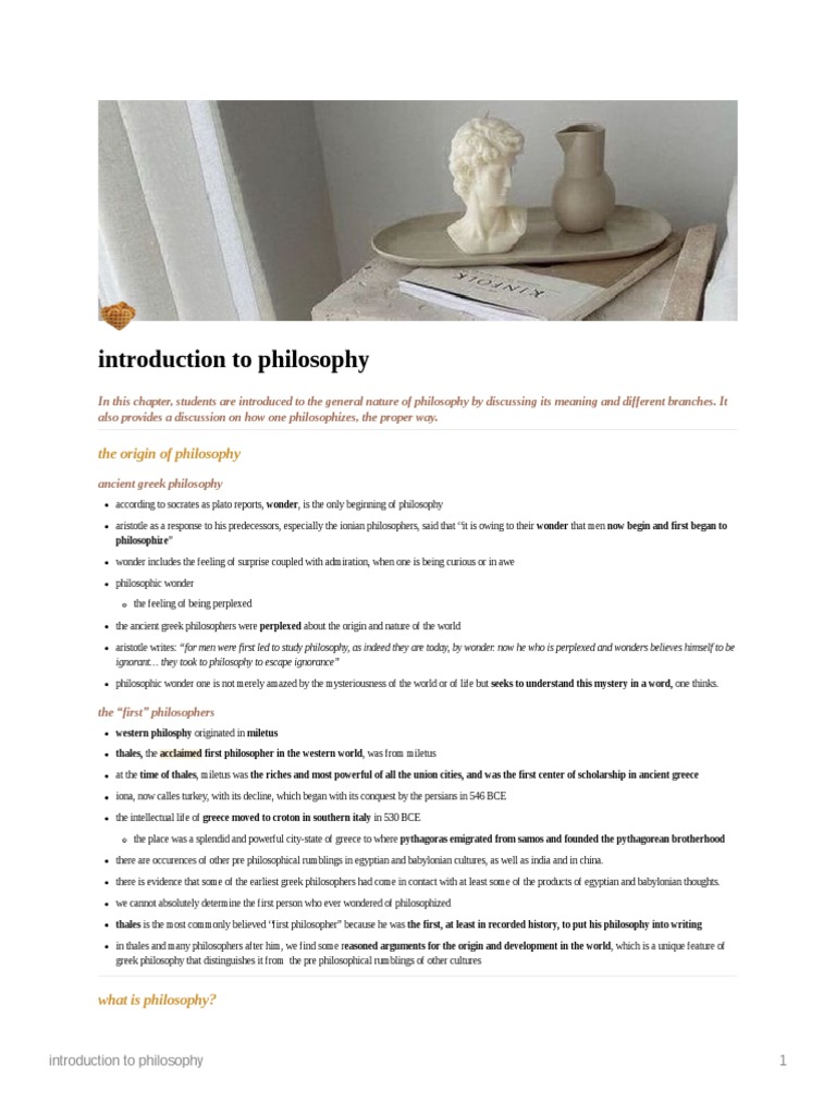 Introduction To Philosophy | PDF | Metaphysics | Knowledge