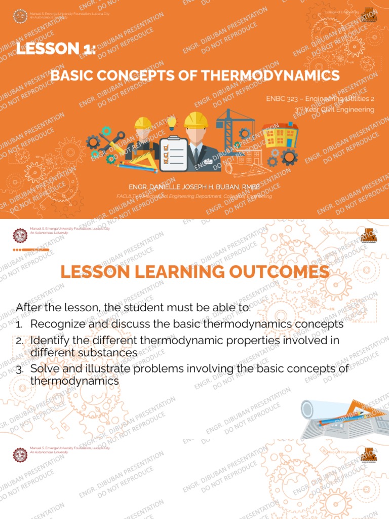 Lesson 1 - Basic Concepts of Themrodynamics | PDF | Pressure | Heat