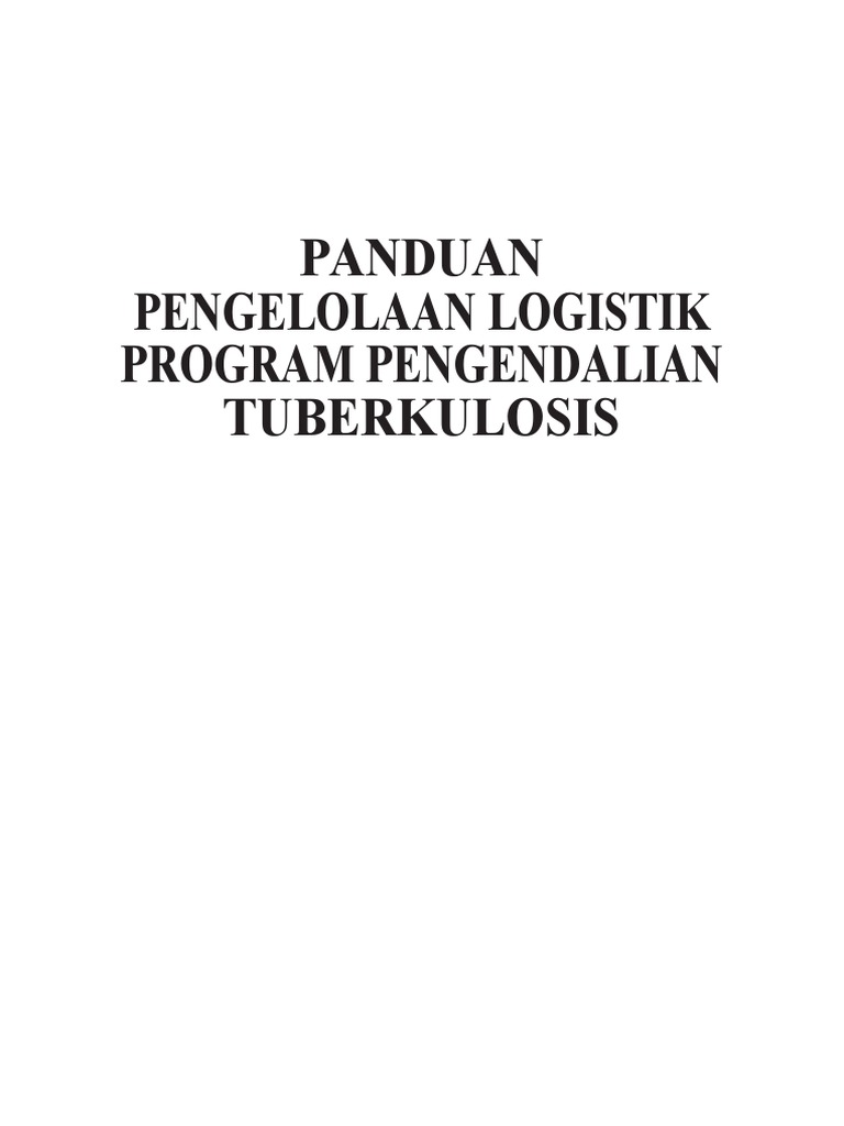 Panduan Pengelolaan Obat TB | PDF | Kesehatan Holistik