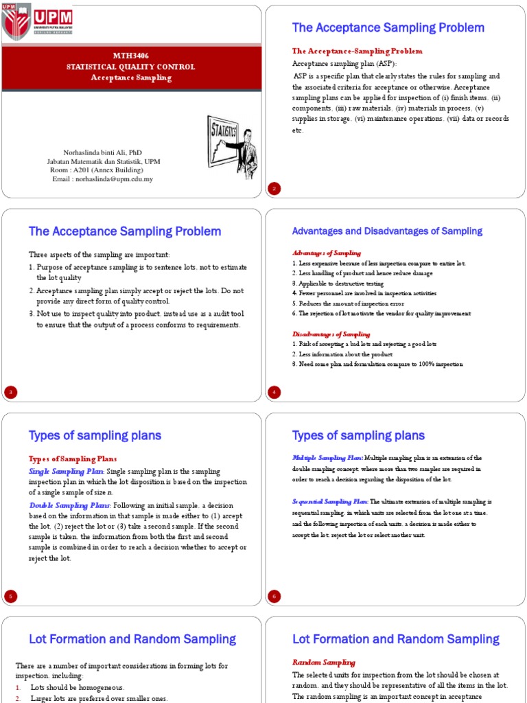 Acceptance Sampling in Quality Control | PDF | Sampling (Statistics) | Statistics