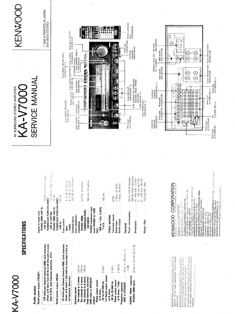 Kenwood Ka-V7000 SM | PDF