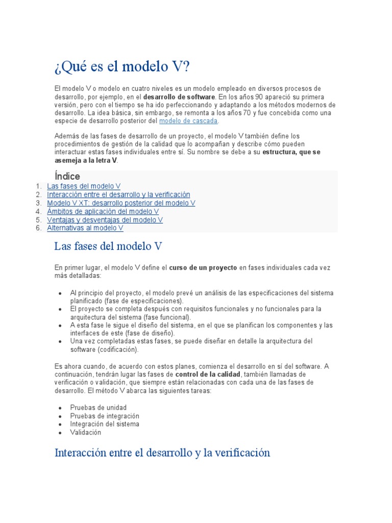 Qué Es El Modelo V | PDF | Software | Ingeniería de software