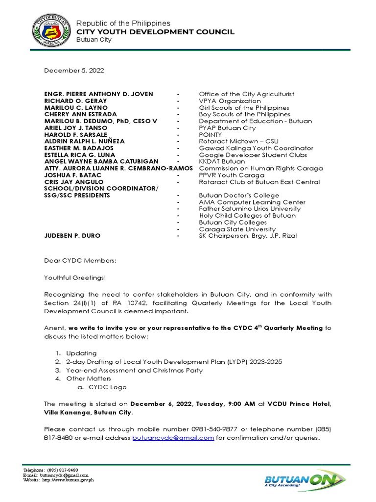 CYDC Meeting All Members | PDF